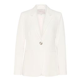 Blusenblazer Kaffe "Blazer KAsakura", Damen, Gr. 42, wei&szlig; (chalk), Obermaterial: 77% Polyester PES. 18% Viskose CV. 5% Elasthan EL., Blazer Blusenblazer