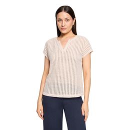 BETTY & CO Kurzarmshirt BETTY & CO "Damen kurzarm", Damen, Gr. L, beige (grau), Obermaterial: 69% Polyester, 29% Baumwolle, 1% Elasthan, 1% Viskose, gerade normal, Rundhals, Shirts