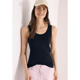 Tr&auml;gertop Cecil, Damen, Gr. L (42), universal blau, wei&szlig;, Web, 100% Baumwolle, unifarben, comfort fit normal, Rundhals, abgesteppt, Tops Tr&auml;gertop, aus reiner Baumwolle
