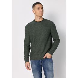 Strickpullover Street One MEN, Herren, Gr. L (42), timeless gr&uuml;n, Web, 80% Baumwolle, 20% Nylon, unifarben, normal normal, Rundhals, Rippb&uuml;ndchen, Pullover Strickpullover, Feinstrick