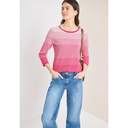 Strickpullover Cecil, Damen, Gr. L (42), pink (beetroot pink), Web, 60% Baumwolle, 40% Viskose, gestreift, comfort fit normal, Rundhals, Rippb&uuml;ndchen, Pullover Strickpullover, im soften Baumwoll-Mix