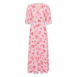 Midikleid Cream "Kleid CRMaisi", Damen, Gr. 34, N-Gr, rot (rot watercolor roses on pink), Obermaterial: 100% Polyester PES., Kleider Midikleid
