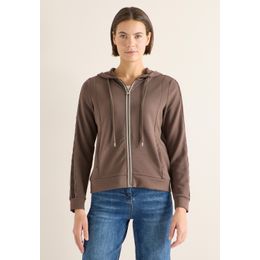 Sweatjacke Cecil, Damen, Gr. XL (44), urban taupe, Sweatware, 46% Modal, 46% Polyester, 8% Elasthan, unifarben, comfort fit normal, ohne Ausschnitt, B&uuml;ndchen, Sweatjacken Sweatjacke, mit Kontrastdetail