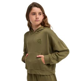 Hoodie Roxy "Surfing By Daylight", M&auml;dchen, Gr. 10(140-148cm), gr&uuml;n (winter moss), Obermaterial: 68% Viskose, 29% Polyester, 3% Elasthan., Sweatshirts Hoodie