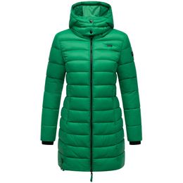 Steppmantel Marikoo "Abendsternchen", Damen, Gr. 4XL (48), smaragd, Oberstoff: 100% Nylon, Futter: 100% Polyester, Wattierung: 100% Polyester, &Auml;rmelfutter: 100% Polyester, figurbetont Po-bedeckend, hoch geschlossener Ausschnitt, &Auml;rmel ohne &Auml;rmelschlitz Rippstrickb&uuml;ndchen kontrastfarben, M&auml;ntel Steppmantel, zeitloser Wintermantel mit schmaler Steppung