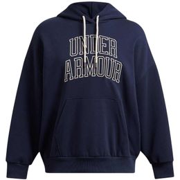 Under Armour - "Icon" Kapuzenpullover f&uuml;r Damen, &Uuml;berschnittene Schulter, &Uuml;bergro&szlig; (Blau)