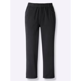 WITT Damen Caprihose aus reiner Baumwolle, schwarz, Gr&ouml;&szlig;e 48