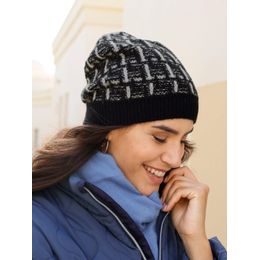 WITT Damen Strickm&uuml;tze, schwarz-gemustert, Gr&ouml;&szlig;e 0