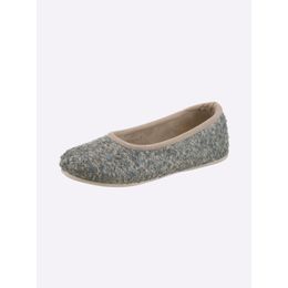 WITT Damen Ballerina mit Effektgarn, warm gef&uuml;ttert, dunkelblau, Gr&ouml;&szlig;e 40