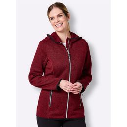 Catamaran Sports Damen Strickfleecejacke mit Kapuze, rot-meliert, Gr&ouml;&szlig;e 44/46