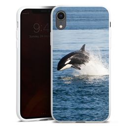 DeinDesign iPhone Xr Handy Silikon H&uuml;lle Case wei&szlig; Handyh&uuml;lle Orca Ocean Wale Silikon Case