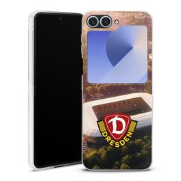 DeinDesign Galaxy Z Flip 7 FE Handy Hard Case Schutzh&uuml;lle transparent Smartphone Handy H&uuml;lle Stadium Sg Dynamo Dresden Sgd Hard Case