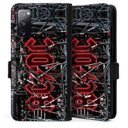 DeinDesign Galaxy S20 Handy Klapph&uuml;lle Handyh&uuml;lle aus Kunst Leder schwarz Flip Case Merchandise Acdc Official Licensed Product Sideflip mit Lasche
