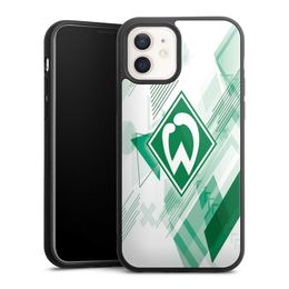 DeinDesign iPhone 12 Handy Gallery Case Handyh&uuml;lle 9H Geh&auml;rtetes Glas R&uuml;ckseite H&uuml;lle Muster Official Licensed Product Sv Werder Bremen Gallery Case