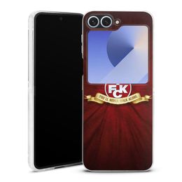 DeinDesign Galaxy Z Flip 7 FE Handy Hard Case Schutzh&uuml;lle transparent Smartphone Handy H&uuml;lle 1. Fc Kaiserslautern Official Licensed Product Logo Hard Case