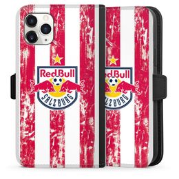 DeinDesign iPhone 11 Pro Handy Klapph&uuml;lle Handyh&uuml;lle aus Kunst Leder schwarz Flip Case Stripes Fc Red Bull Salzburg Official Licensed Product Sideflip mit Lasche
