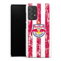 DeinDesign Galaxy A52s 5G Handy Premium Case Smartphone Handyh&uuml;lle Schutzh&uuml;lle gl&auml;nzend Stripes Fc Red Bull Salzburg Official Licensed Product Premium Case