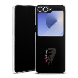DeinDesign Galaxy Z Flip 7 FE Handy Hard Case Schutzh&uuml;lle transparent Smartphone Handy H&uuml;lle Logo Sc Freiburg Official Licensed Product Hard Case