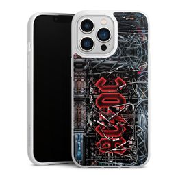 DeinDesign iPhone 13 Pro Handy Silikon H&uuml;lle Case wei&szlig; Handyh&uuml;lle Merchandise Acdc Official Licensed Product Silikon Case