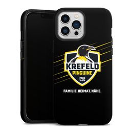 DeinDesign iPhone 13 Pro Max Handy Panzer Handyh&uuml;lle robuste Outdoor H&uuml;lle Schutzh&uuml;lle matt Sports Krefeld Pinguine Ice Hockey Tough Case