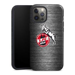 DeinDesign iPhone 12 Pro Max Handy Panzer Handyh&uuml;lle robuste Outdoor H&uuml;lle Schutzh&uuml;lle gl&auml;nzend Official Licensed Product Metallic Look 1. Fc K&ouml;ln Tough Case