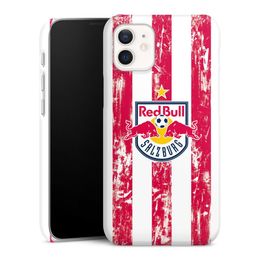 DeinDesign iPhone 12 mini Handy Premium Case Smartphone Handyh&uuml;lle Schutzh&uuml;lle gl&auml;nzend Stripes Fc Red Bull Salzburg Official Licensed Product Premium Case
