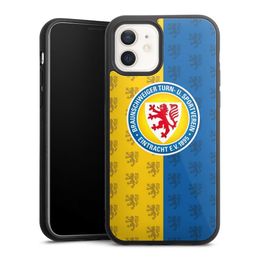 DeinDesign iPhone 12 Handy Gallery Case Handyh&uuml;lle 9H Geh&auml;rtetes Glas R&uuml;ckseite H&uuml;lle Logo Eintracht Braunschweig Official Licensed Product Gallery Case