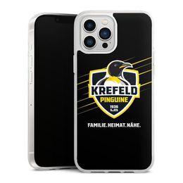DeinDesign iPhone 13 Pro Max Handy Silikon H&uuml;lle Case transparent Handyh&uuml;lle Sports Krefeld Pinguine Ice Hockey Silikon Case