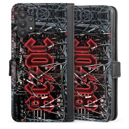 DeinDesign Galaxy A32 4G Handy Klapph&uuml;lle Handyh&uuml;lle aus Kunst Leder schwarz Flip Case Merchandise Acdc Official Licensed Product Sideflip mit Lasche