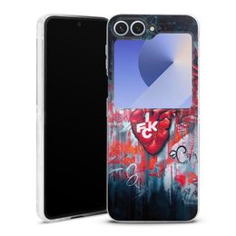 DeinDesign Galaxy Z Flip 6 Handy Hard Case Schutzh&uuml;lle transparent Smartphone Handy H&uuml;lle 1. Fc Kaiserslautern Heart 1. Fck Hard Case