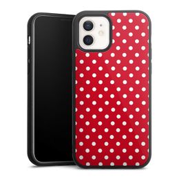 DeinDesign iPhone 12 Handy Gallery Case Handyh&uuml;lle 9H Geh&auml;rtetes Glas R&uuml;ckseite H&uuml;lle Retro Polka Dots Points Gallery Case