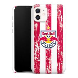 DeinDesign iPhone 12 Handy Premium Case Smartphone Handyh&uuml;lle Schutzh&uuml;lle gl&auml;nzend Stripes Fc Red Bull Salzburg Official Licensed Product Premium Case