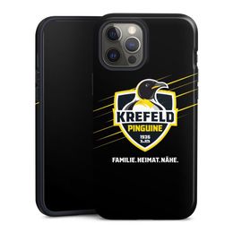 DeinDesign iPhone 12 Pro Max Handy Panzer Handyh&uuml;lle robuste Outdoor H&uuml;lle Schutzh&uuml;lle gl&auml;nzend Sports Krefeld Pinguine Ice Hockey Tough Case