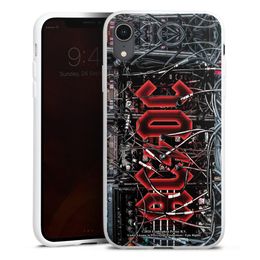 DeinDesign iPhone Xr Handy Silikon H&uuml;lle Case wei&szlig; Handyh&uuml;lle Merchandise Acdc Official Licensed Product Silikon Case