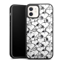 DeinDesign iPhone 12 Handy Gallery Case Handyh&uuml;lle 9H Geh&auml;rtetes Glas R&uuml;ckseite H&uuml;lle Peanuts Snoopy Muster Gallery Case
