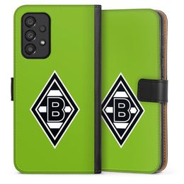 DeinDesign Galaxy A33 5G Handy Klapph&uuml;lle Handyh&uuml;lle aus Kunst Leder schwarz Flip Case Gladbach Borussia M&ouml;nchengladbach Soccer Sideflip mit langer Lasche