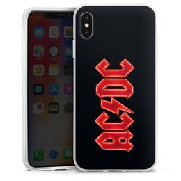 DeinDesign iPhone Xs Max Handy Silikon H&uuml;lle Case transparent Handyh&uuml;lle Official Licensed Product Acdc Logo Silikon Case