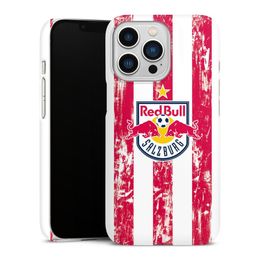 DeinDesign iPhone 13 Pro Handy Premium Case Smartphone Handyh&uuml;lle Schutzh&uuml;lle gl&auml;nzend Stripes Fc Red Bull Salzburg Official Licensed Product Premium Case