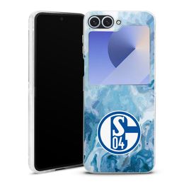 DeinDesign Galaxy Z Flip 6 Handy Hard Case Schutzh&uuml;lle transparent Smartphone Handy H&uuml;lle Fc Schalke 04 Logo Merchandise Hard Case