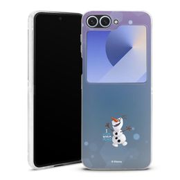 DeinDesign Galaxy Z Flip 6 Handy Hard Case Schutzh&uuml;lle transparent Smartphone Handy H&uuml;lle Frozen Olaf Official Licensed Product Frozen Hard Case