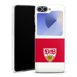 DeinDesign Galaxy Z Flip 6 Handy Hard Case Schutzh&uuml;lle transparent Smartphone Handy H&uuml;lle Vfb Stuttgart Official Licensed Product Logo Hard Case