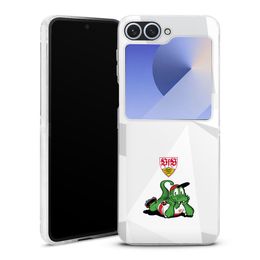 DeinDesign Galaxy Z Flip 6 Handy Hard Case Schutzh&uuml;lle transparent Smartphone Handy H&uuml;lle Vfb Stuttgart Official Licensed Product Mascot Hard Case