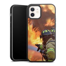 DeinDesign iPhone 12 Handy Gallery Case Handyh&uuml;lle 9H Geh&auml;rtetes Glas R&uuml;ckseite H&uuml;lle Fire Fighters Fire Fighter Life Saver Gallery Case