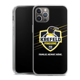 DeinDesign iPhone 12 Pro Max Handy Silikon H&uuml;lle Case transparent Handyh&uuml;lle Sports Krefeld Pinguine Ice Hockey Silikon Case