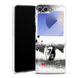 DeinDesign Galaxy Z Flip 6 Handy Hard Case Schutzh&uuml;lle transparent Smartphone Handy H&uuml;lle Logo Sc Freiburg Skyline Hard Case