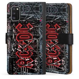 DeinDesign Galaxy A41 Handy Klapph&uuml;lle Handyh&uuml;lle aus Kunst Leder schwarz Flip Case Merchandise Acdc Official Licensed Product Sideflip mit Lasche