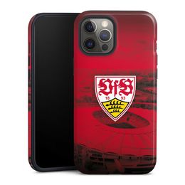 DeinDesign iPhone 12 Pro Max Handy Panzer Handyh&uuml;lle robuste Outdoor H&uuml;lle Schutzh&uuml;lle gl&auml;nzend Vfb Stuttgart Official Licensed Product Stadium Tough Case