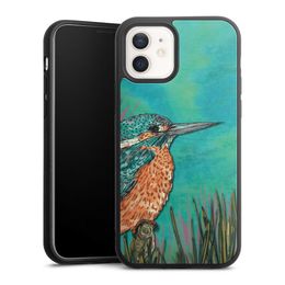 DeinDesign iPhone 12 Handy Gallery Case Handyh&uuml;lle 9H Geh&auml;rtetes Glas R&uuml;ckseite H&uuml;lle Painting Animals Bird Gallery Case