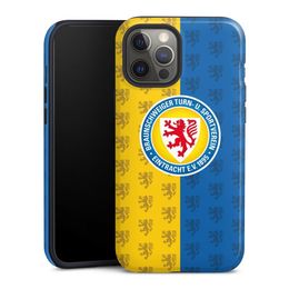 DeinDesign iPhone 12 Pro Max Handy Panzer Handyh&uuml;lle robuste Outdoor H&uuml;lle Schutzh&uuml;lle gl&auml;nzend Logo Eintracht Braunschweig Official Licensed Product Tough Case