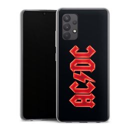 DeinDesign Galaxy A32 4G Handy Silikon H&uuml;lle Case transparent Handyh&uuml;lle Official Licensed Product Acdc Logo Silikon Case